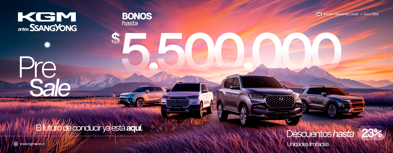 KGM Chile | Reserva Suv's y Pick up's